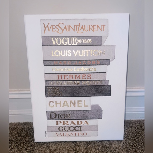 Hobby Lobby | Other | Hobby Lobby Fashion Book Stack Canvas Gold Silver ...